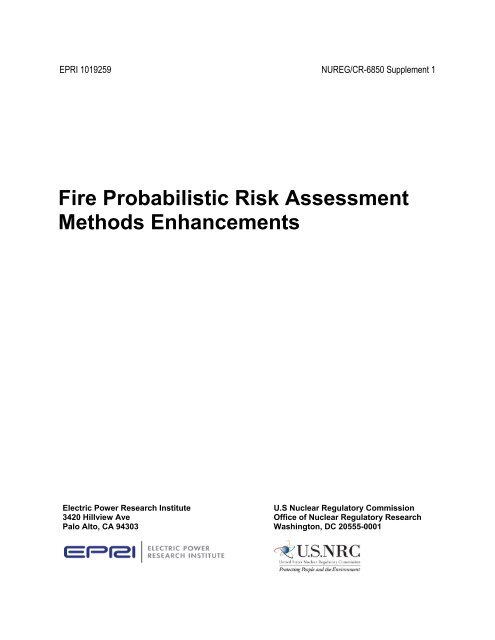 NUREG/CR-6850, Supplement 1 - NRC