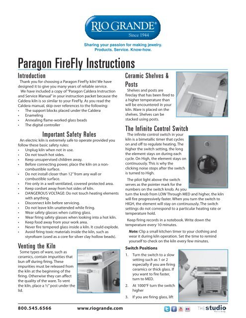 Paragon FireFly Instructions - Rio Grande
