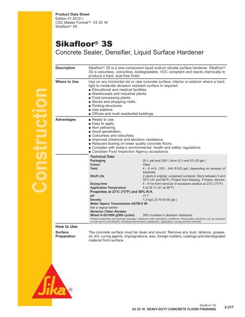 Sikafloor® 3S - Sika Canada