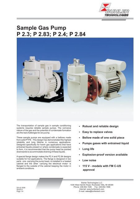 datasheet P2.x and P2.8x - Buhler Technologies LLC