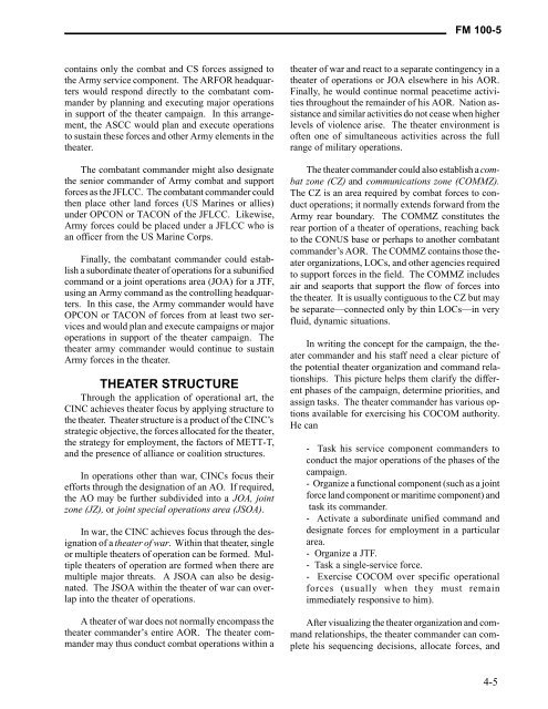 OPERATIONS Specified Comm