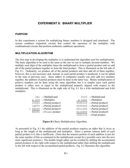 Experiment 8 Binary Multiplier The Circuits And Biology Lab At Umn