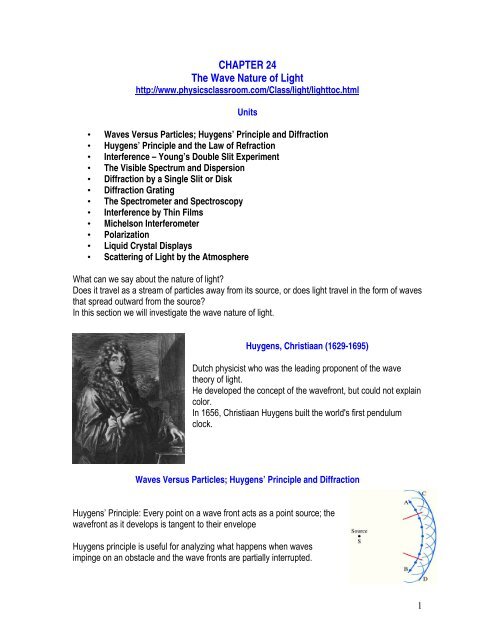 The Wave Nature of Light - Physics-matters.net