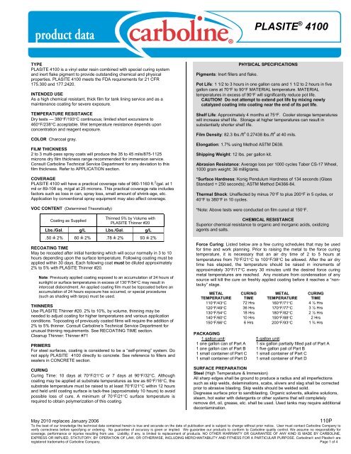 plasite® 4100 - Carboline
