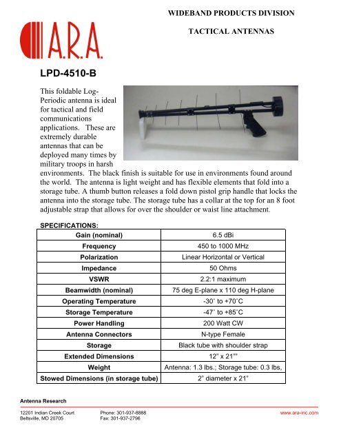 Foldable Log Periodic Antenna - LPD 4510B - ViaLite
