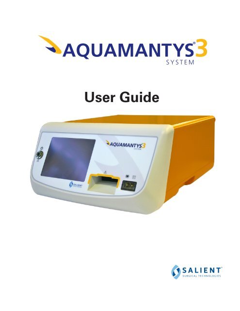 Aquamantys®3 Pump Generator User Guide - DreamingCode