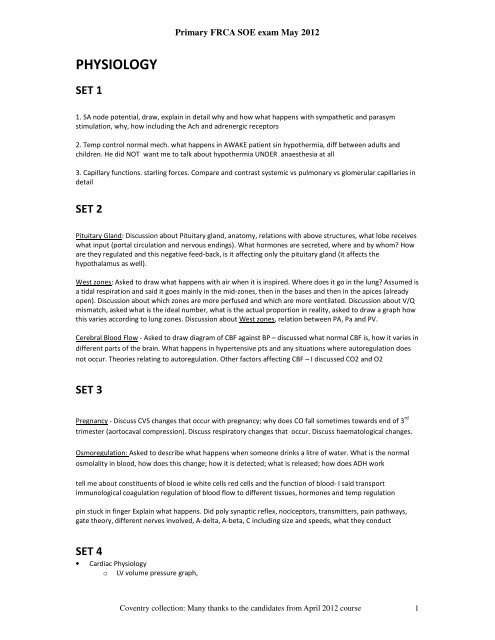 Primary FRCA SOE May 2012