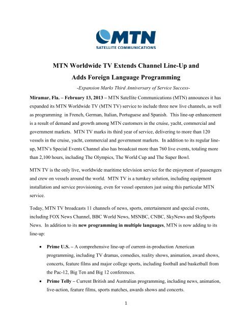 MTN Worldwide TV Extends Channel Line-Up and Adds Foreign ...