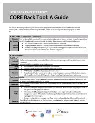 CORE Back Tool: A Guide - Centre for Effective Practice