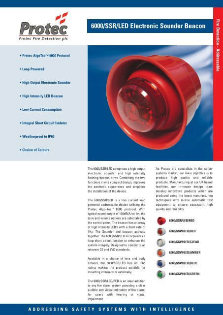 6000/SSR/LED Electronic Sounder Beacon - Protec Fire Detection