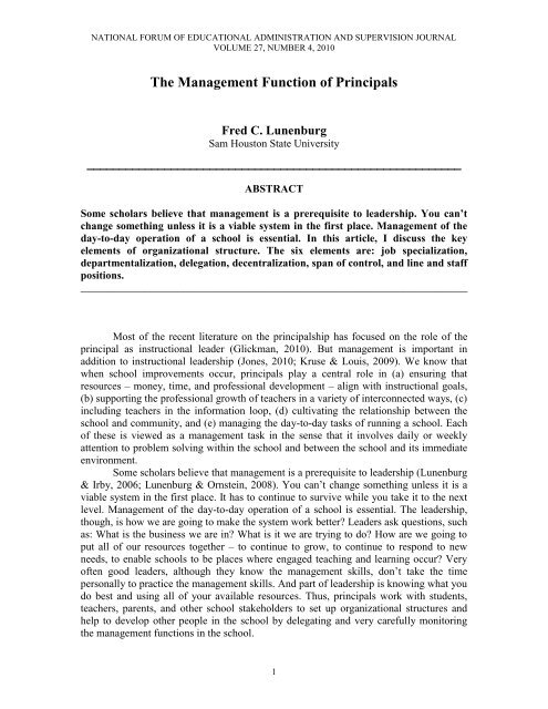 School Supervision Journal Articles