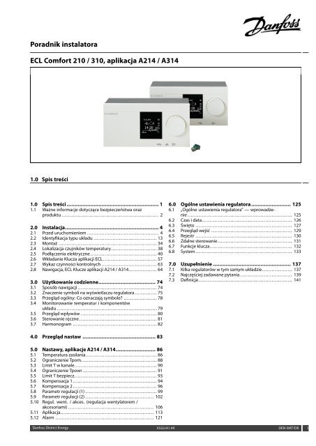 ECL Comfort 210/310, A214/A314 Installation Guide - Danfoss