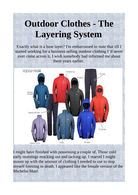 Outdoor Clothes - The Layering System