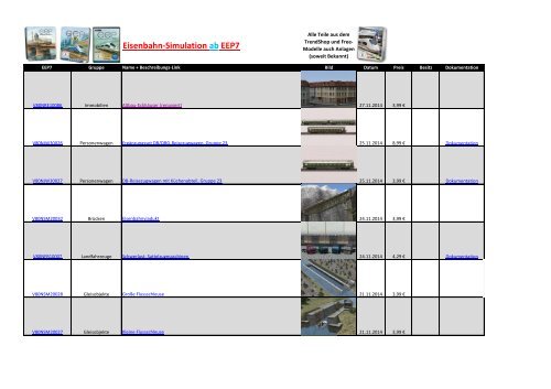 Eisenbahn-Simulation ab EEP7