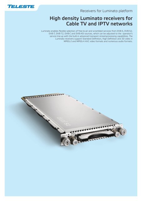 Luminato receivers brochure - Teleste