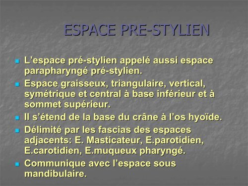 * Espace pré-stylien ou