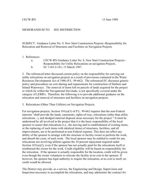 Policy Guidance Letter No. 09: New Start Construction Projects