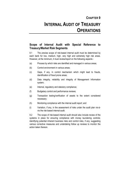 CHAPTER 9 INTERNAL AUDIT