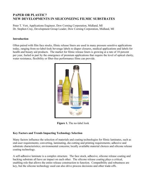 paper or plastic? new developments in siliconizing filmic substrates