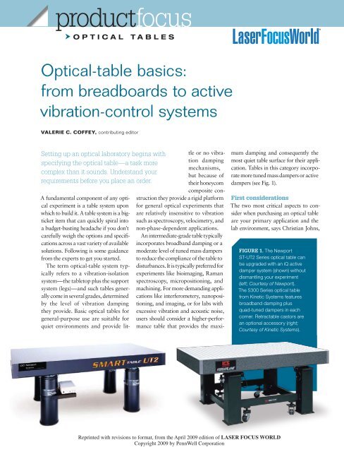 Optical-table basics - Newport Corporation