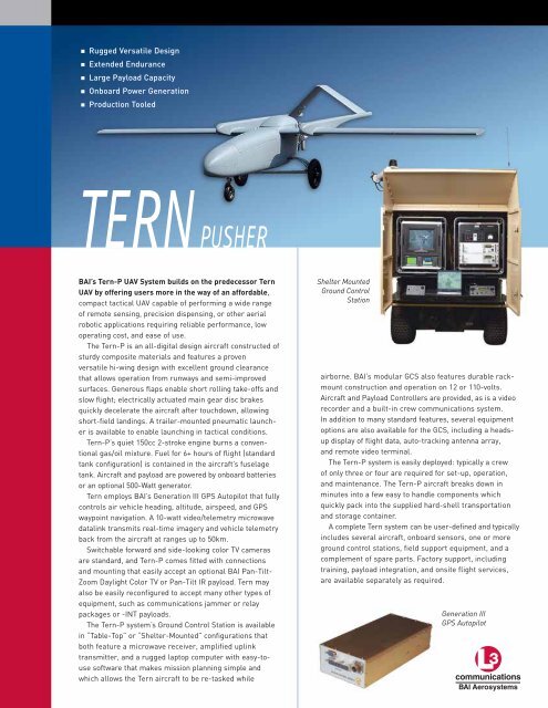 Tern Pusher UAV System - Unmanned Aircraft & Drones