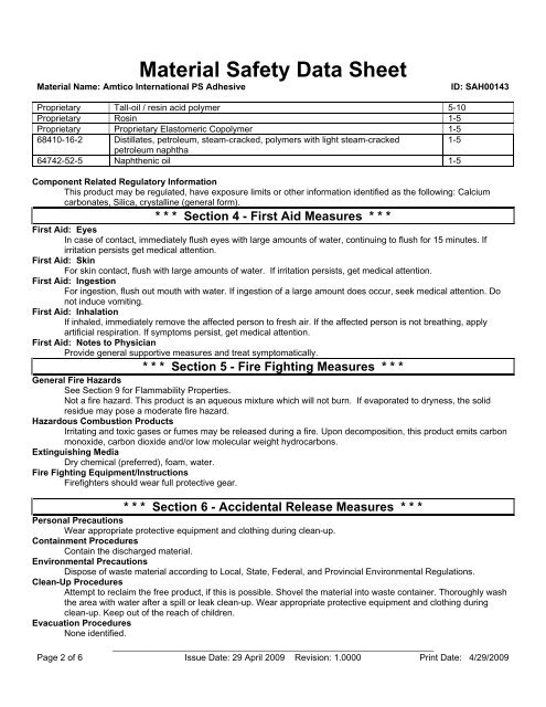 Material Safety Data Shee