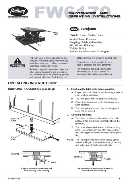 Maintenance and Operating Instruction - saf-holland
