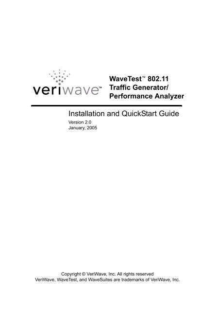 Installation and QuickStart Guide - VeriWave