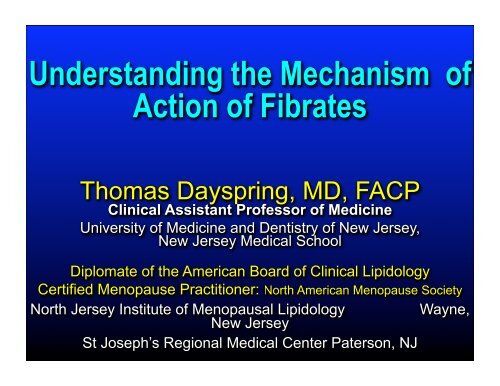 Fibrate Mechanism of Action - The Center for Cholesterol Management