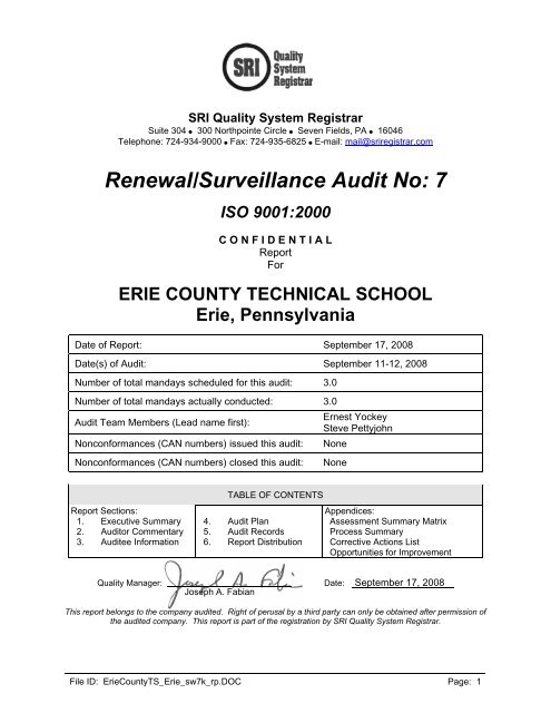 What is the audit number on id - falascorporate