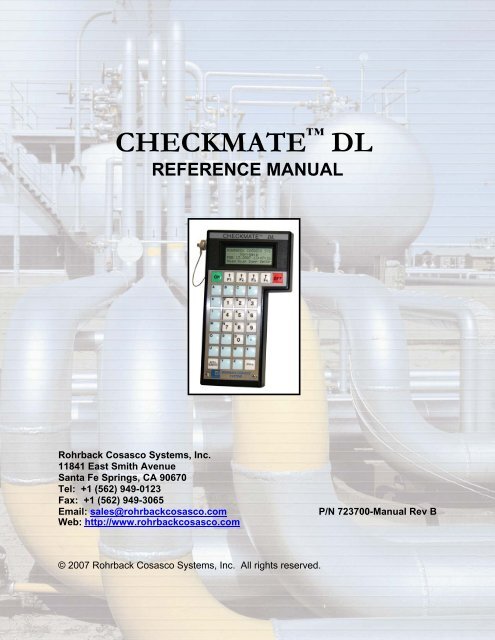 CHECKMATEâ ¢ DL - Rohrback Cosasco Systems
