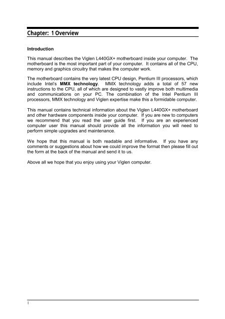 Chapter: 1 Overview - Viglen Download