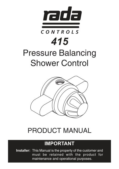 Pressure Balancing Shower Control - Rada