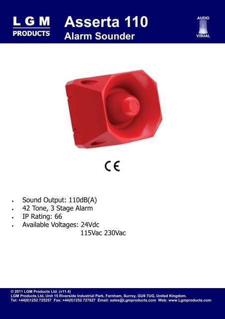 Asserta AS110 Sounder - LGM Products Ltd