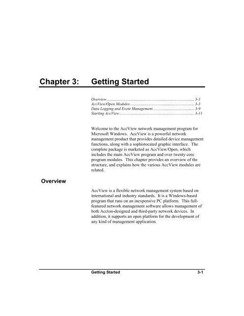 Chapter 3 : Getting Started