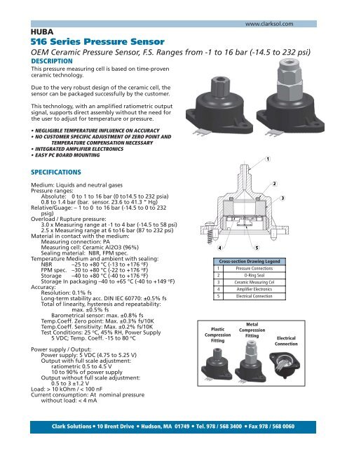 516 Series Pressure Sensor - Clark Solutions