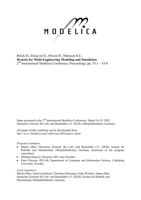 Dymola for Multi-Engineering Modeling and Simulation