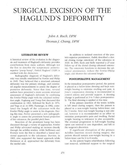 Surgical Excision of the Haglund's Deformity - The Podiatry Institute