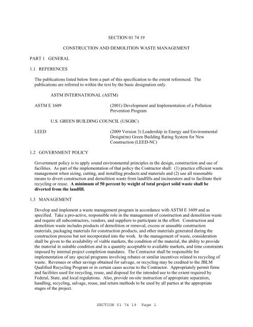 01 74 19 Construction & Demolition Waste Management.pdf - WPC