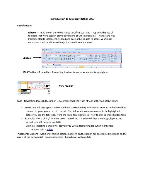 Introduction to Microsoft Office 2007
