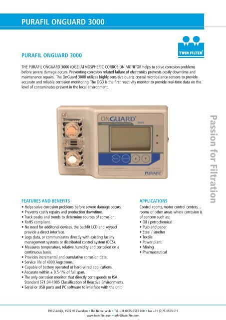 Purafil Onguard 3000 - Twinfilter