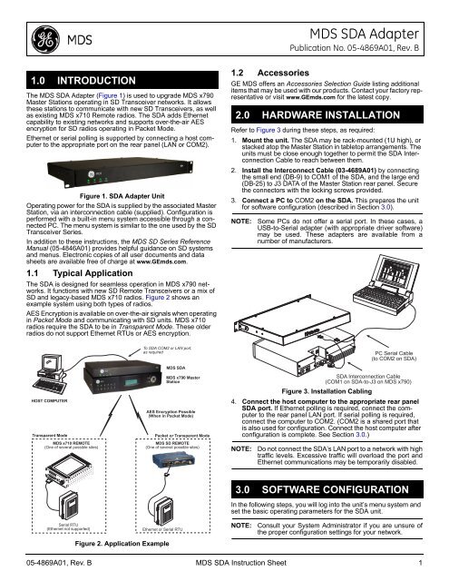 MDS SDA Adapter - GE Digital Energy
