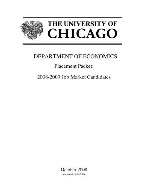 CHICAGO - University of Chicago Department of Economics
