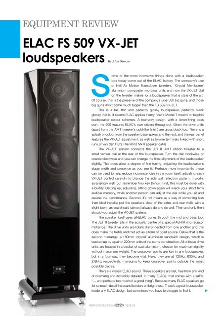 ELAC FS 509 VX-JET loudspeakers