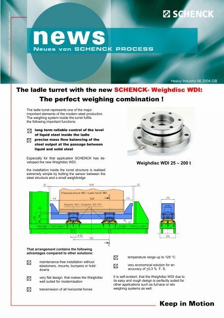 The perfect weighing combination ! - Schenck Weighing Systems