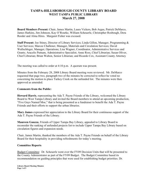 March - Tampa-Hillsborough County Public Library System