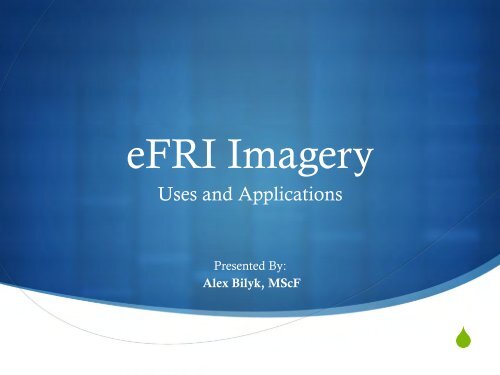 The eFRI Imagery - Uses and Applications