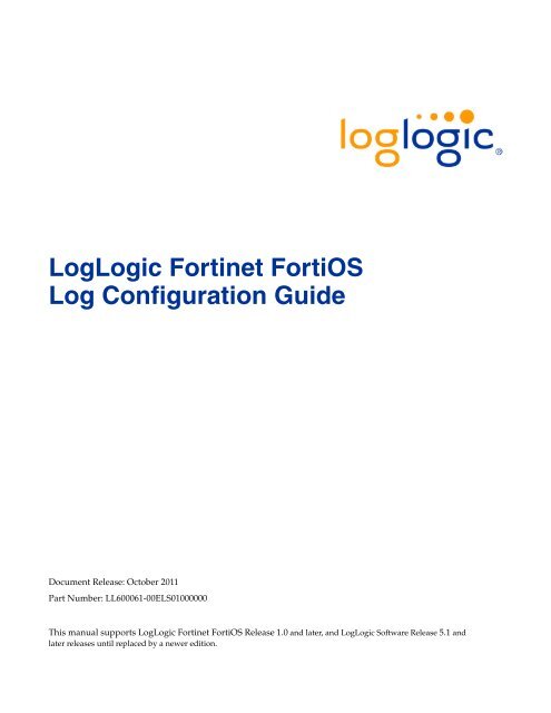 LogLogic Fortinet FortiOS Log Configuration Guide - TIBCO Product ...