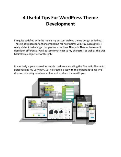 4 Useful Tips For WordPress Theme Development