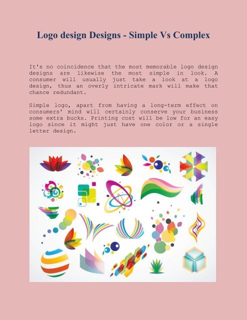 Logo design Designs - Simple Vs Complex